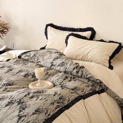 法式复古色织提花全棉四件套