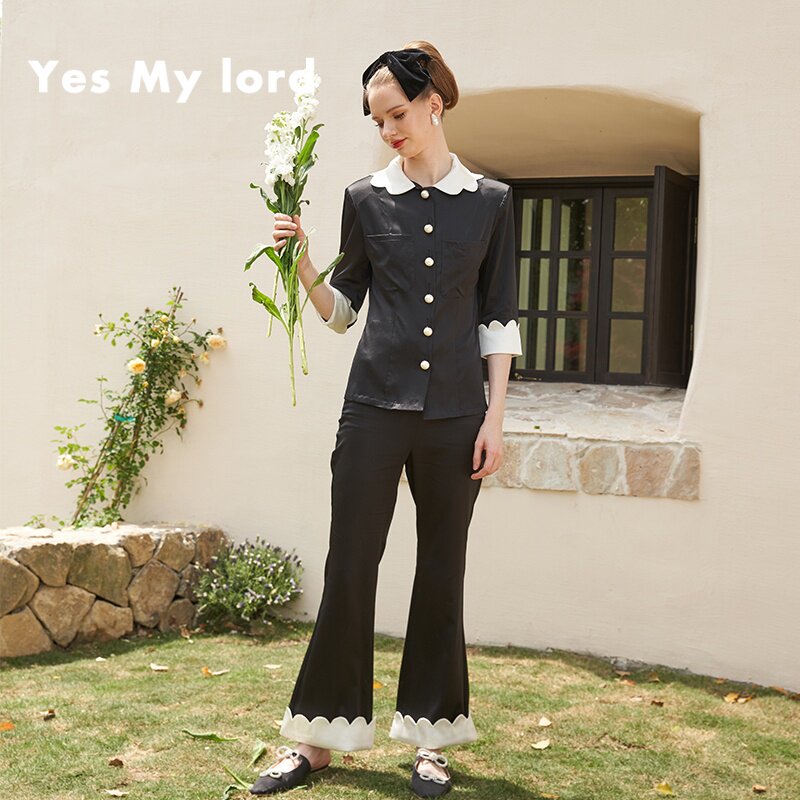 YesMyLord真丝赫本睡衣桑蚕丝可外穿家居服套装桑丝亲肤法式公主
