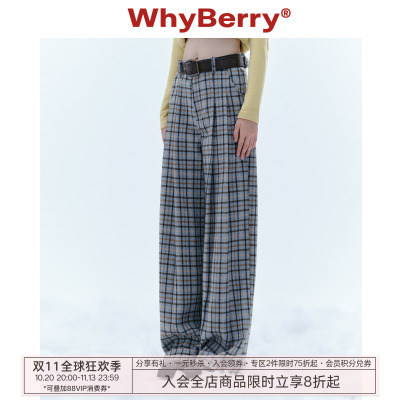 WhyBerry磨毛呢格子裤【收藏