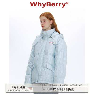 WhyBerry 24AW“珍妮糖果屋”蓬松蓝色棉服甜美面包服2024年秋冬