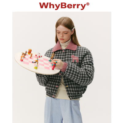 WhyBerry 25AW“小马圆舞曲”撞色格纹面包服防风加厚保暖短外套