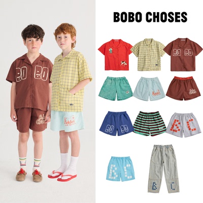 现货 西班牙 bobo choses 26ss 儿童新款春夏卡通衬衫短裤长裤