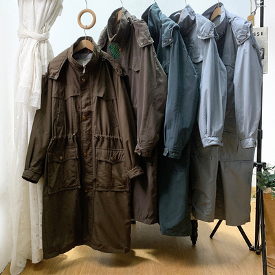 工装连帽中长款风衣休闲外套