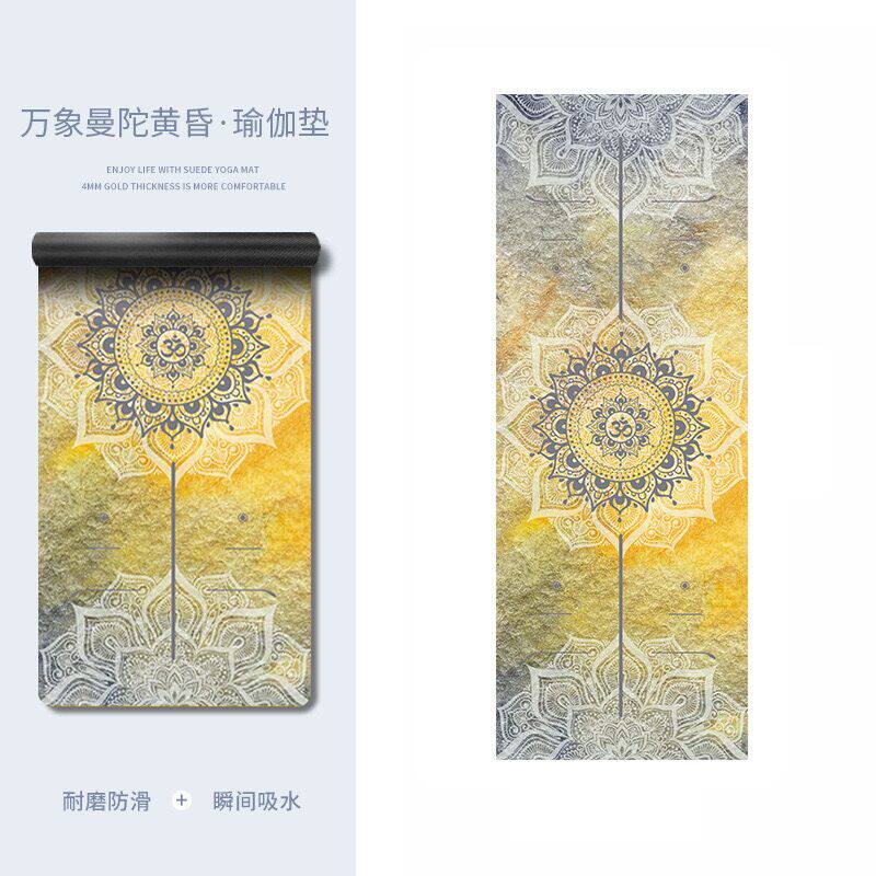 PU橡胶彩印瑜伽垫曼陀罗体位线款印花垫防滑健身垫(可来图定制)