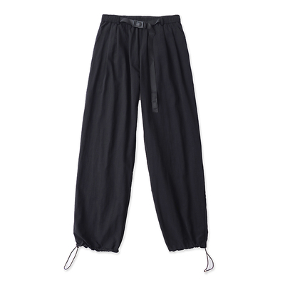 松紧腰休闲工装裤黑色直筒裤