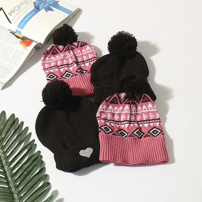 时尚包头帽针织亲子秋冬季毛球