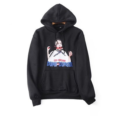 爱丽爱熙加绒卫衣人物字母外套