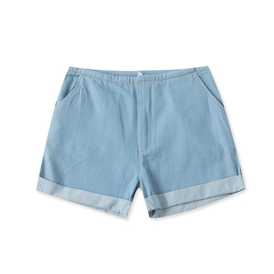百搭短裤常规卷口边牛仔裤