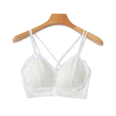 外贸蕾丝钩花文胸背心吊带