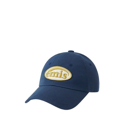 韩国emis帽子狗爪徽章棒球帽可乐标藏青色鸭舌帽男女时尚百搭软顶