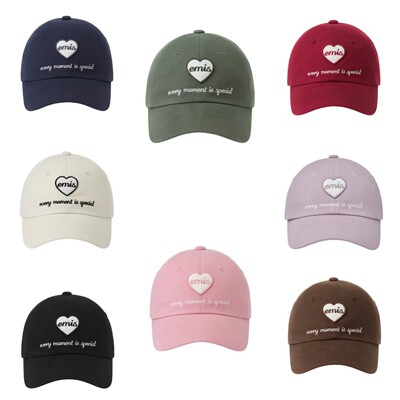 2025韩国经典emis帽子心形标志棒球百搭大头围男女同款棒球帽子