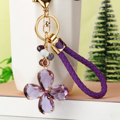 兰茜儿四叶草水晶钥匙扣