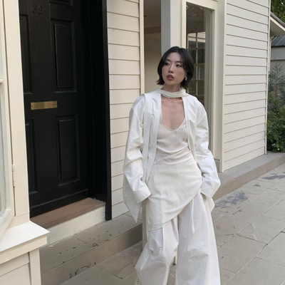 鎏渊家郭版无领西服西装QS8195