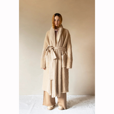 Daniel Andresen 骆驼绒丝绸围巾长款开衫/外套