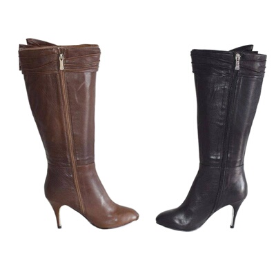 头层里外全皮侧拉链秋冬高筒靴子