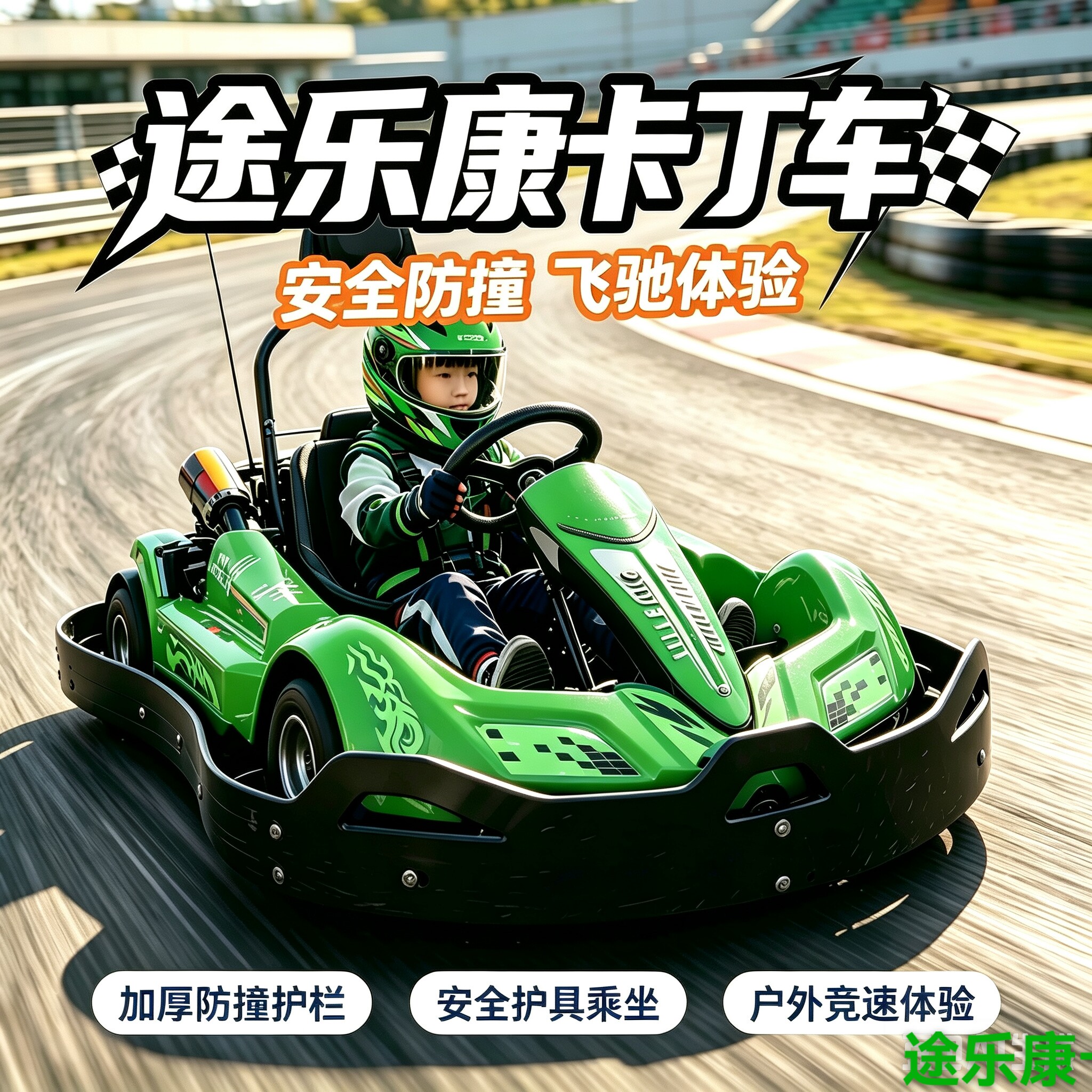 儿童亲子卡丁车商用电动双人夜市庙会广场漂移车记时记圈可租联营