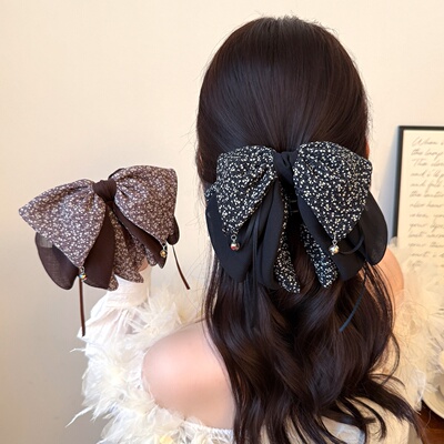 法式马尾发夹女飘带蝴蝶结抓夹