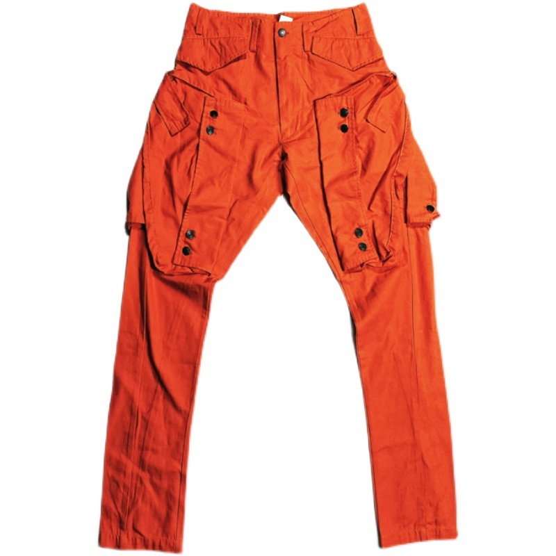 CHAUNK先锋暗黑复古JULIUS风格立体袋炮弹裤春夏小脚长裤工装裤男_虎窝淘