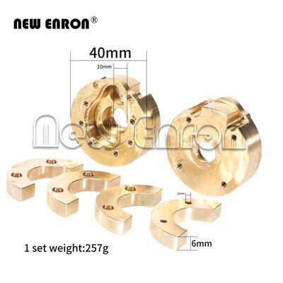 1/10 TRX4 桥边黄铜配重块 前后通用 升级件转向配重块 一对257克