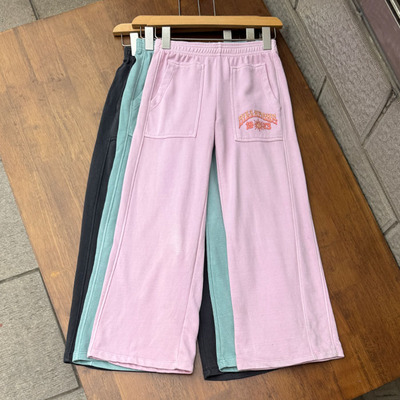 女童长裤春秋水洗棉休闲裤