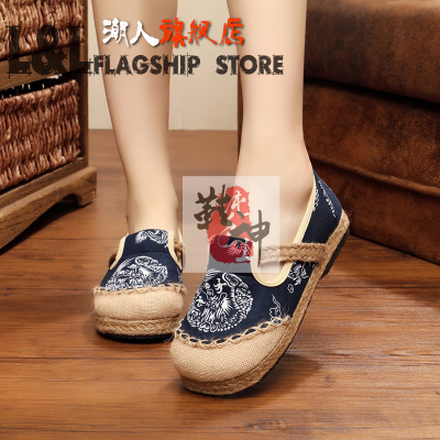 DIY泰国民族鞋 手工编织 时尚百搭防滑龙图腾套鞋女鞋民族风鞋