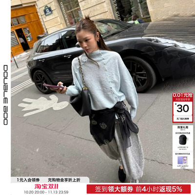 【现货】SQUARE CIRCLE方圆 26秋冬新款羊驼毛立领开衫 DOUBLEBOO