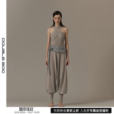 【现货】o cloche code 26秋冬新款交叉挂脖连身长裤 DOUBLEBOO