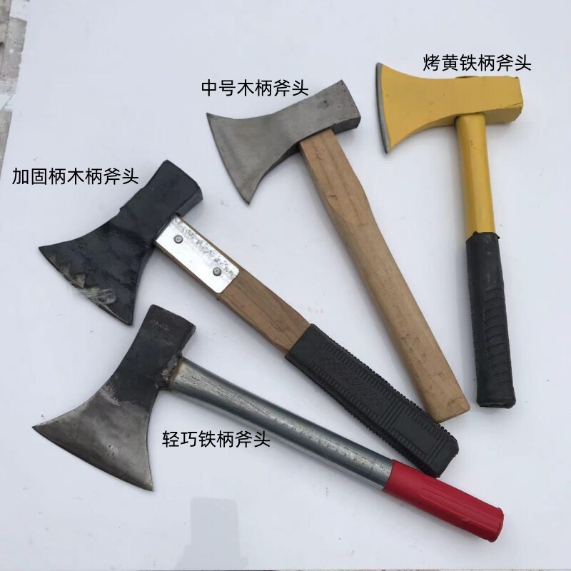 加固木工斧头 野营柴斧采伐斧锻打斧头木柄斧双刃斧砍柴斧劈柴斧