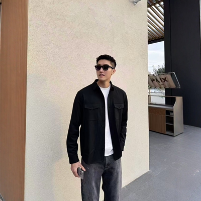 CHESTER CHARLES | 2026新款 男款 纯色百搭休闲口袋长袖衬衫