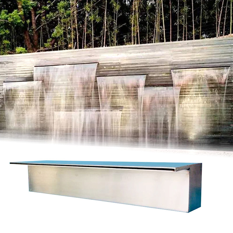 不锈钢流水槽庭院水景墙水幕墙流水墙鱼池装饰造景流水瀑布出水口_虎窝淘