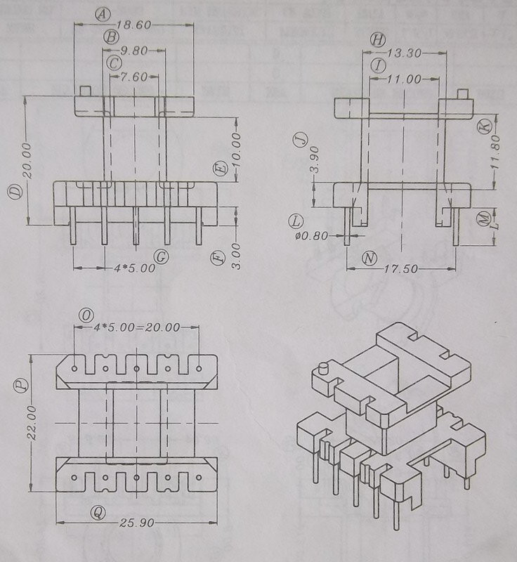 EE28 EI28磁芯+骨架 5+5pin_虎窝淘