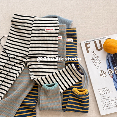 AIKO ACC韩国秋季新款高弹力条纹打底裤女童长裤