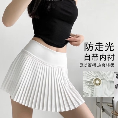 darling女士varsity 风琴褶高腰网球裙速干芯吸短裙户外运动