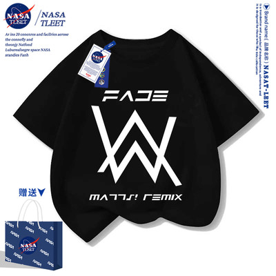 NASA联名嘉豪战衣艾伦沃克alanwalker同款DJ学生新款短袖t恤夏装