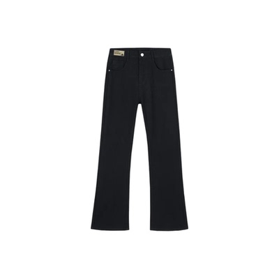 TQMT加绒加厚水洗做旧微喇弯刀裤