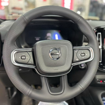 沃尔沃XC40S60V60S90V90EX30XC60XC90翻毛皮纳帕皮手缝方向盘套