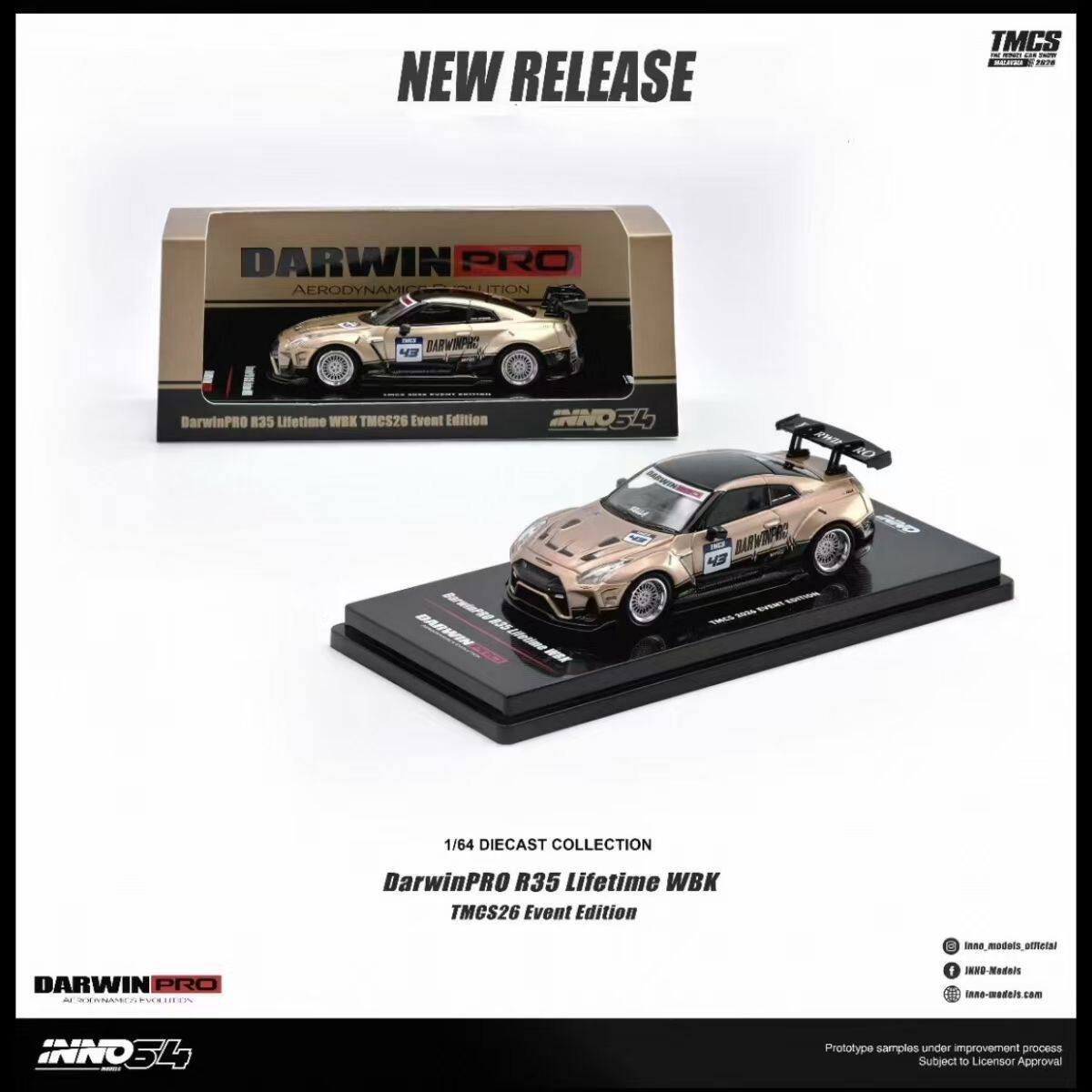 INNO MODELS 1/64 DARWINPRO R35 2026马来西亚TMCS限定 黑金配色