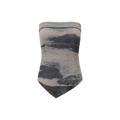 SWAYING/KINT翻边大海提花抹胸