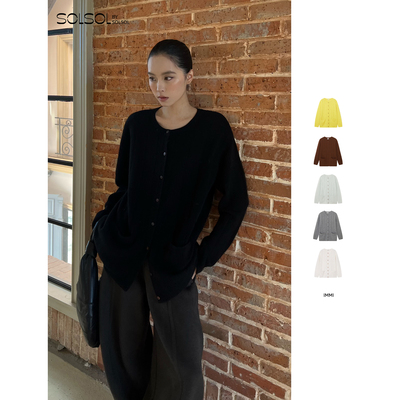 IMMI羊绒镂空提花开衫