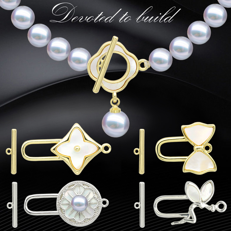 ot扣子diy珍珠手链扣连接扣14k包金项链搭扣diy手工制作贝壳雕工_虎窝淘