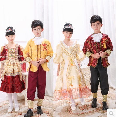 春节俄罗斯儿童宫廷服表演服欧洲欧式公主裙王子舞会舞蹈演出服