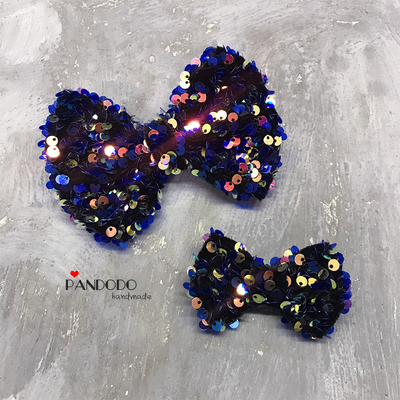 手工自制闪亮公主蝴蝶结发夹儿童