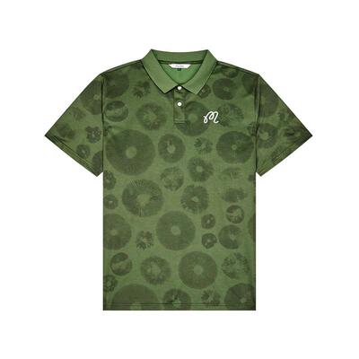 代购MALBON GOLF男士POLO衫透气快干舒适吸湿橄榄绿聚酯纤维短袖