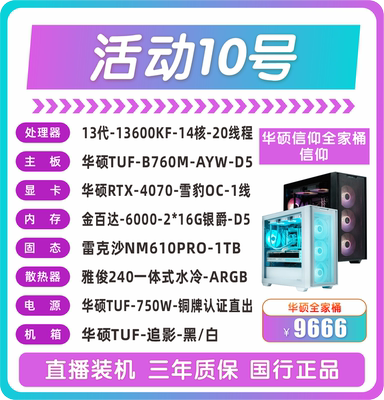 13600KF华硕TUF-B760M-AYW-D5华硕RTX-4070-雪豹OC