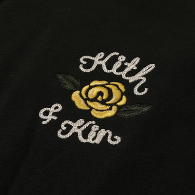 kith & kin花卉刺绣经典字母标志墨绿色圆领套头卫衣