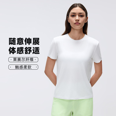 D26072夏季圆领短袖t恤女士速干透气跑步健身衣休闲运动瑜伽短袖