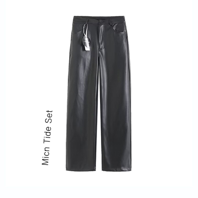 Rose朴彩英同款PU皮裤女