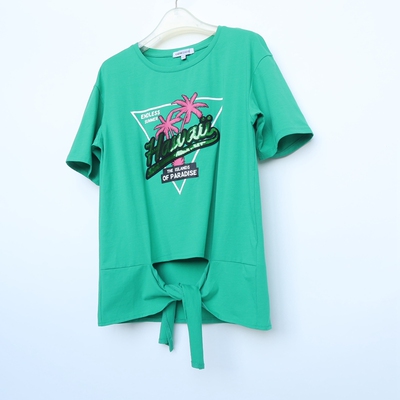 CC正品断码超值女夏全棉绿色短袖