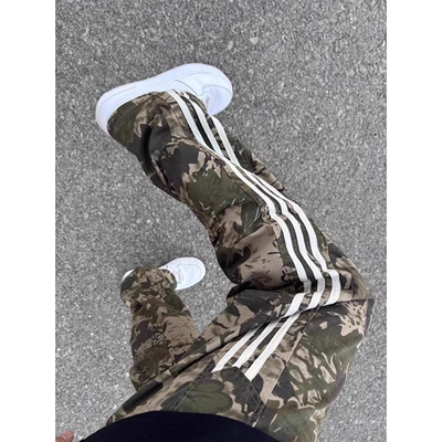 潮标蒂工装潮牌美式迷彩休闲裤子