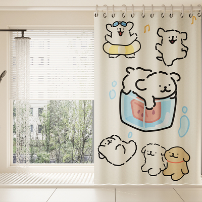 ROVING卫生间浴室浴帘防水防霉门帘免打孔洗澡间隔断高档挂帘淋浴